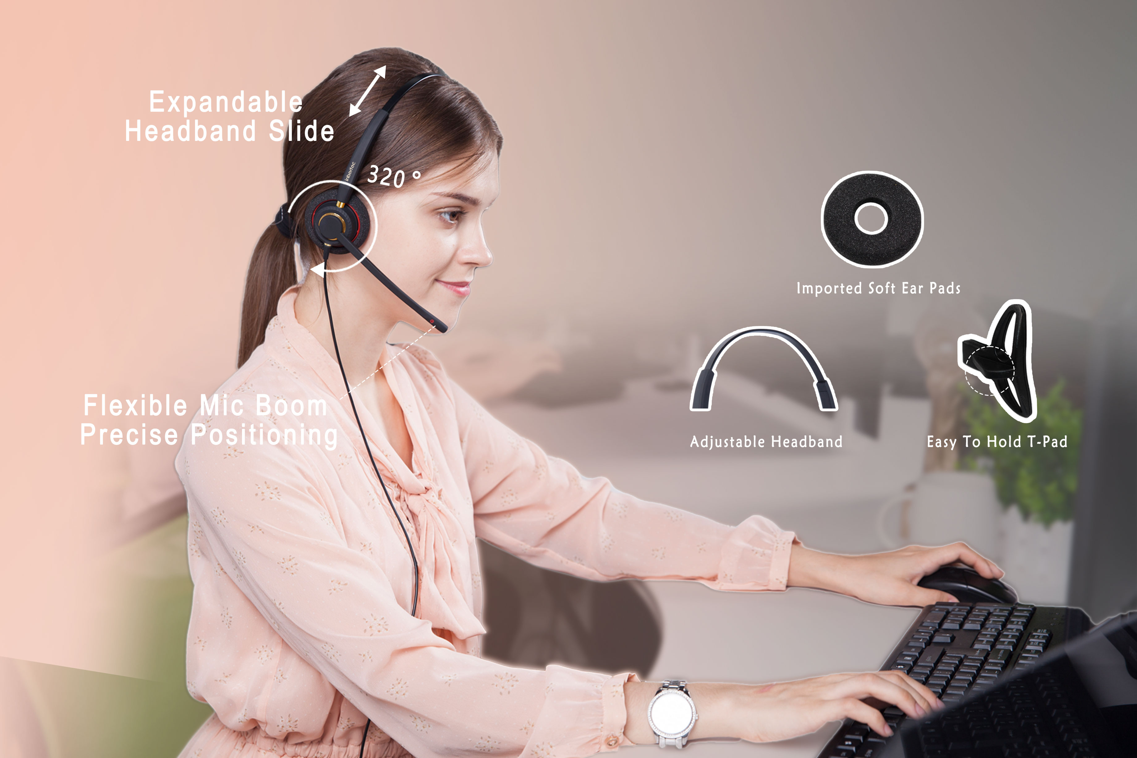 HOW TO ADJUST THE CALL CENTER HEADSET | Inbertec Professional Noise ...